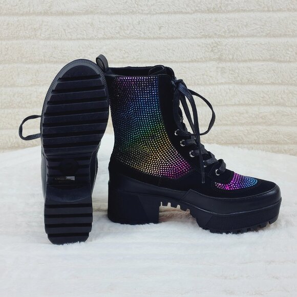 Wild Diva | Shoes | Diva Shine Colorful Rainbow Rhinestone Black ...